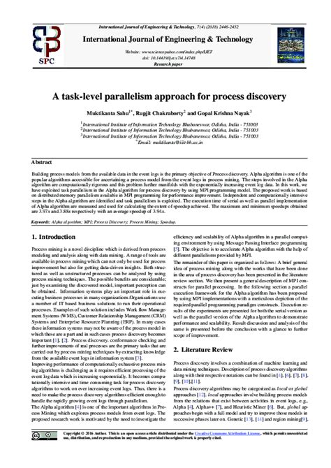 Pdf A Task Level Parallelism Approach For Process Discovery