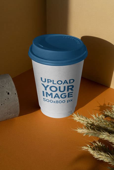Placeit Coffee Cup Mockup With A Customizable Lid By Some Dry Wheatgrass
