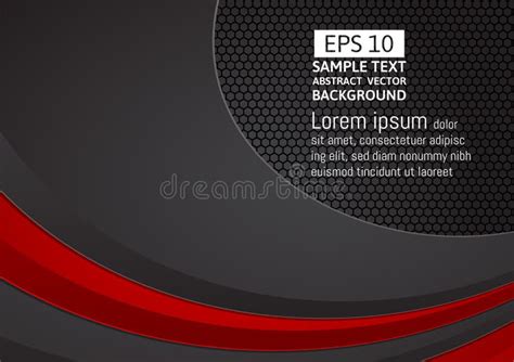 Abstract Geometric Black And Red Color With Copy Space Modern Design Background Stock Vector