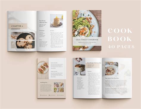 Recipe Book Template Digital Cookbook Template Printable Recipe Card