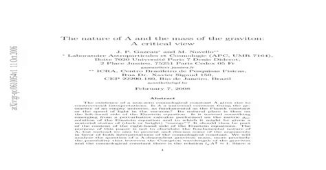 The Nature Of Lambda And The Mass Of The Graviton A Critical View