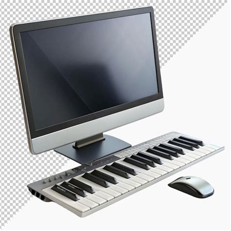 Computer Display With Keyboard And Mouse Premium Ai Generated Psd