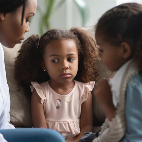 Premium Photo Caring Black Mom Comforting Her Daughter