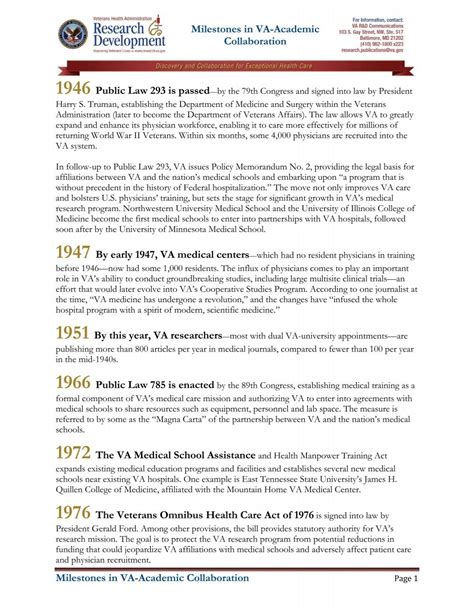 Academic Collaboration Timeline Vha Office Of Research