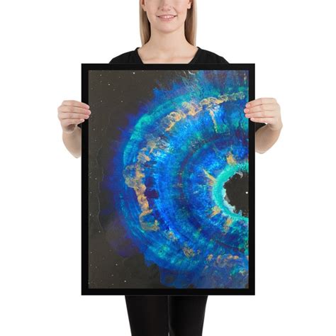 Blue Supernova Art Print Space Art Wall Decor Exploding Star Abstract Art Etsy