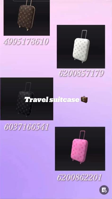 Travel Suitcase 🧳 Bloxburg Decals Codes Aesthetic Roblox Purse Codes Pink Suitcase