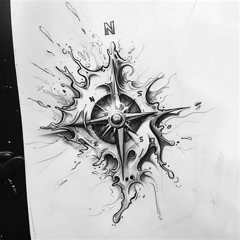A Melting Compass Rose In Monochrome Shades Imagella