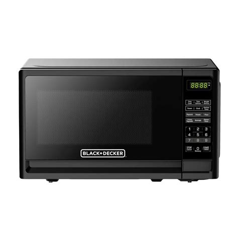 Black Decker 12 7 In Width 0 7 Cu Ft Black Digital Microwave Black