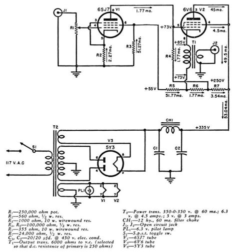 6v Audio Amplifier Circuit Diagram 6v6 Tube Amplifier Schema