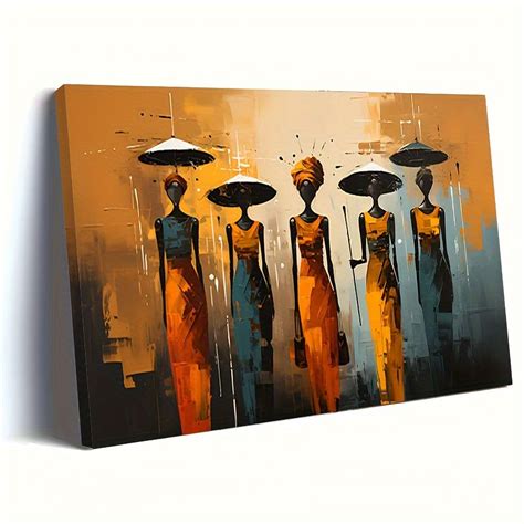 Temu｜african Abstract Canvas Art Ready To Hang Wooden Framed Wall