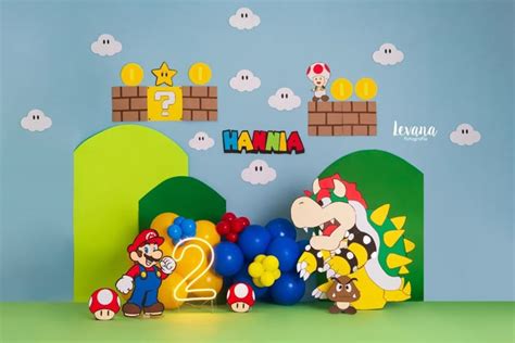 Set Cake Smash Super Mario Balloon Decorations Diy Tutorials 3rd