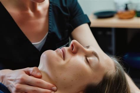 Premium Photo Therapist Applying Pressure Points Under The Chin