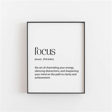 Office Print Focus Definition Motivational Prints Inspirational Prints Office Wall Art Dorm Room