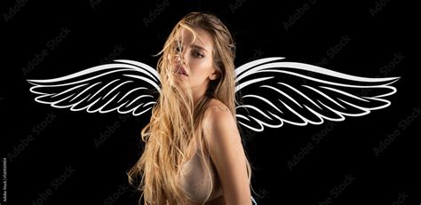 Sexy Angel With Wings Valentines Day Wide Photo Banner For Website