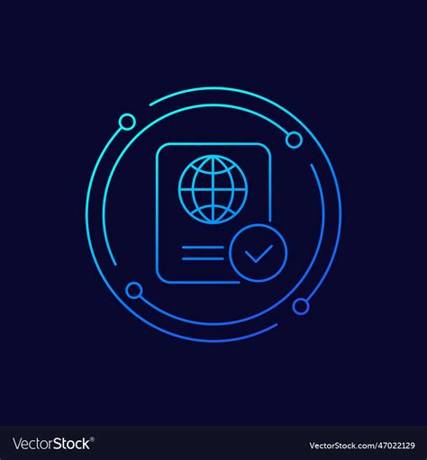 Passport Control Icon Linear Design Royalty Free Vector