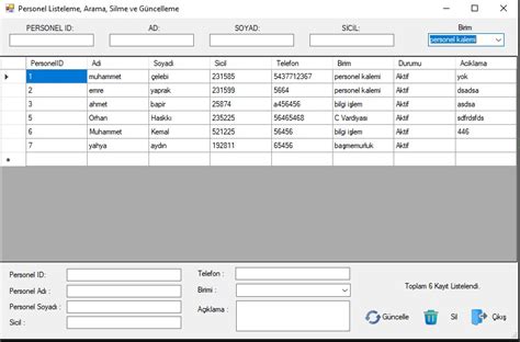 Combobox Ile Datagridview Filitreleme Işlemi C C Sharp Kod Evreni