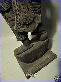 215 Carved Teak Wood Sculpture Native Dress Burmese Man Playing