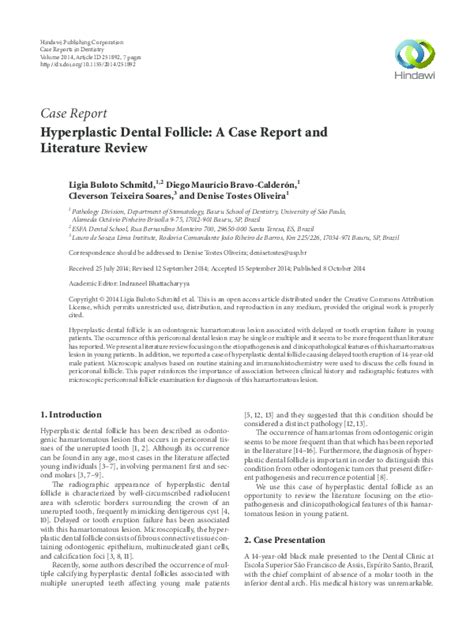 Pdf Hyperplastic Dental Follicle A Case Report And Literature Review