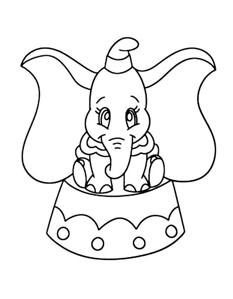 Dumbo From Disneys Dumbo Coloring Page Free Printable Pdf