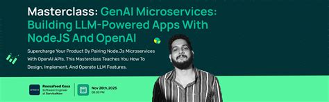 Register For Masterclass Genai Microservices Building Llm Powered Apps With Nodejs And Openai