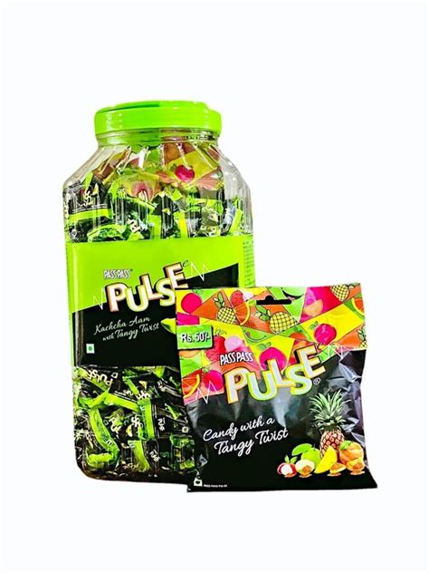 Green Base Rectangular Pass Pass Pulse Kachcha Aam Candy Packaging