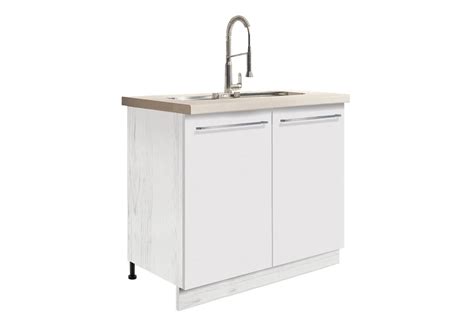 Кухненски шкаф за мивка Креатива Cre 13d 90 см Mdf Бял гланц Андерсен Мебели АРЕНА