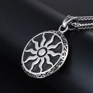 Apollo Amulet Double Sided Stainless Steel Sun God Pendant Necklace