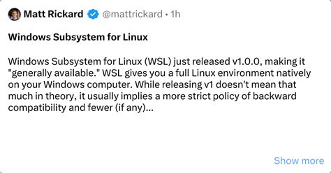 Windows Subsystem For Linux
