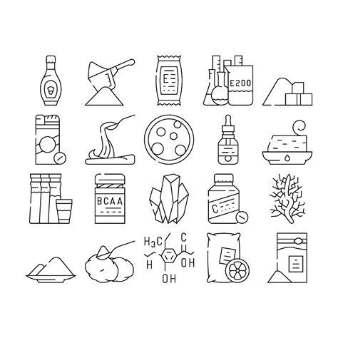 Food Additives Formula Collection Icons Set 48348454 Vector Art At Vecteezy