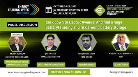 Jazib Hasan On Linkedin Battery Storage Panel At Energy Trading Week On Oct 26th 2023