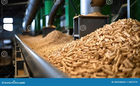 Wood Pellet Production Impact Deforestation Consequences In Forest Scene With Pellet Pile