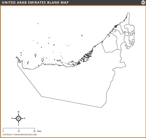 Uae Outline And Blank Maps Free Download For Education And Projects