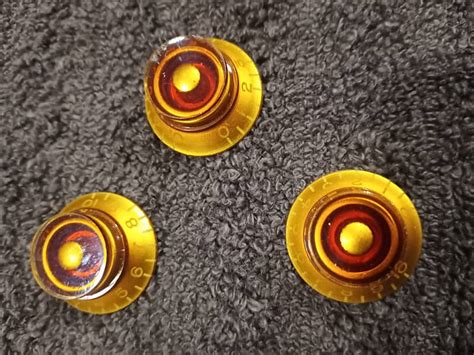 Vintage Amber Volume Tone Knobs Reverb