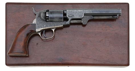 Cased And Factory Engraved Colt Model 1849 Percussion Pocket Revolver