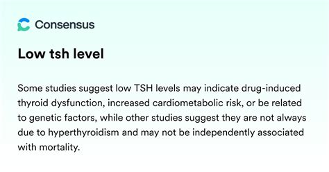 Low Tsh Level Consensus Academic Search Engine