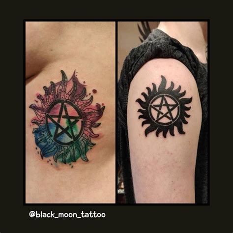 Stunning Watercolor Supernatural Anti Possession Symbol Tattoo