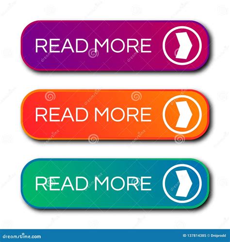 Set Of Three Modern Gradient Buttons With Shadows Stock Vector Illustration Of Internet