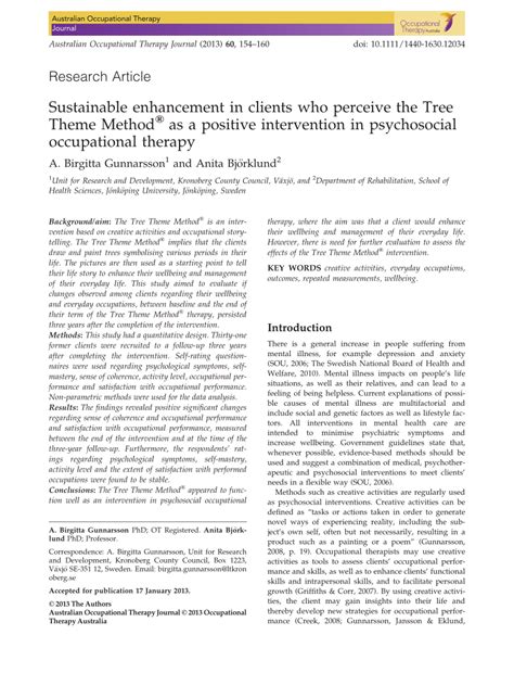 Pdf Sustainable Enhancement In Clients Who Perceive The Tree Theme