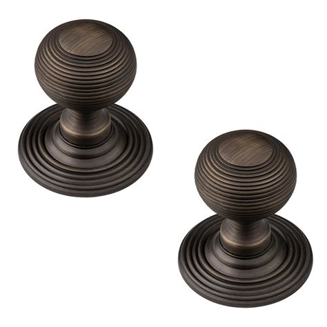 Solid Brass Reeded Door Knobs Old English Collection