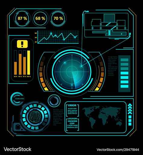 Hud Interface Radar Composition Royalty Free Vector Image