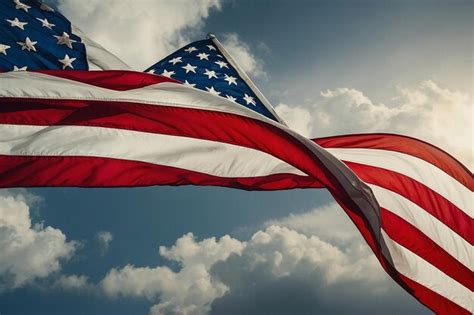 Premium Photo American Flag On A Windy Day