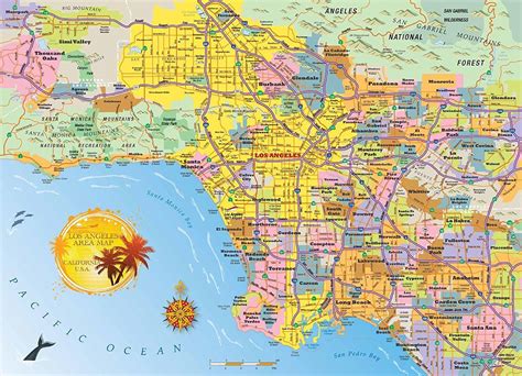 Printable Map Of Los Angeles Area Printable Usa Map
