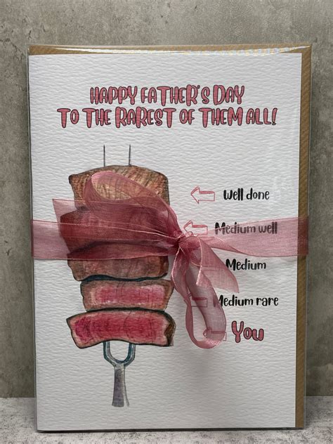 Happy Fathers Day Steak Greeting Card Dad Youre The Rarest Of Them