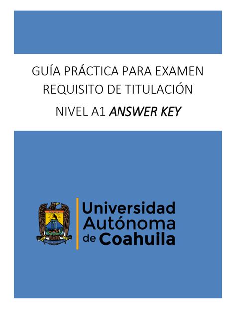 2 Answer Key Guía Practica Examen Requisito Pdf Verb Noun