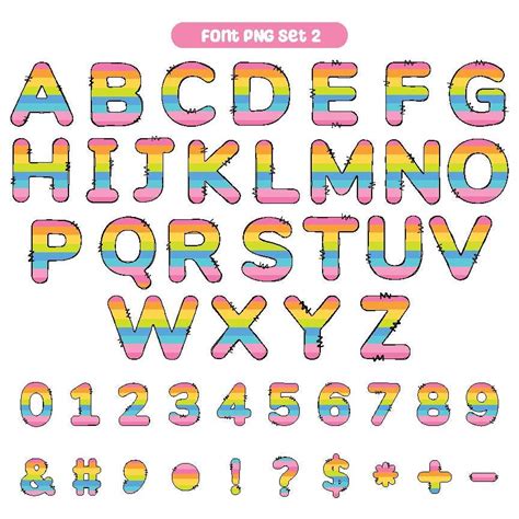 Pastel Rainbow Alphabet Pack For Sublimation Cute Rainbow Letters