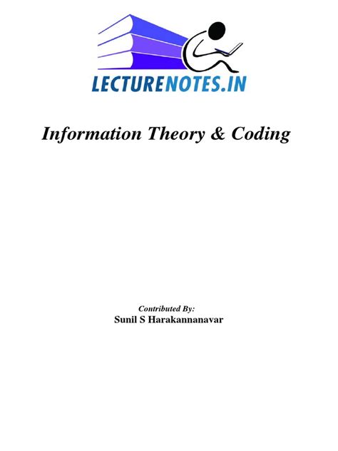 Information Theory Coding By Sunil S Harakannanavar 62cb42 Pdf