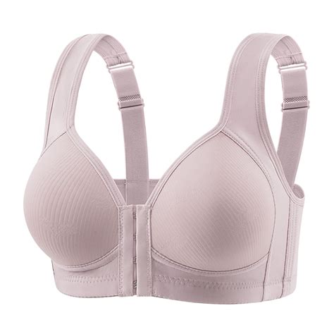 Ozmmyan Wirefree Bras For Women Plus Size Front Closure Lace Bra