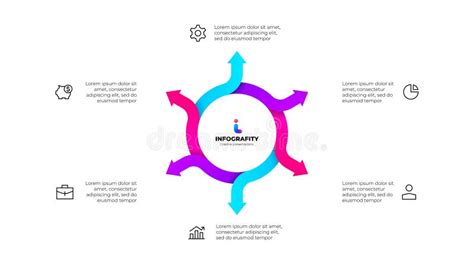 Cycle Arrows Diagram Concept Of 6 Options Of Business Project