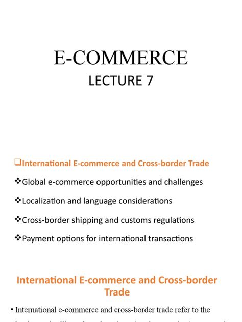 E Commerce Lecture 7 Download Free Pdf E Commerce Customs