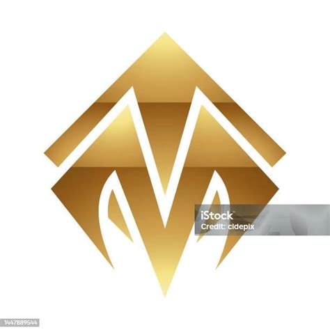 흰색 배경에 황금 문자 M 기호 아이콘 3 0명에 대한 스톡 벡터 아트 및 기타 이미지 0명 개념 곡선 Istock